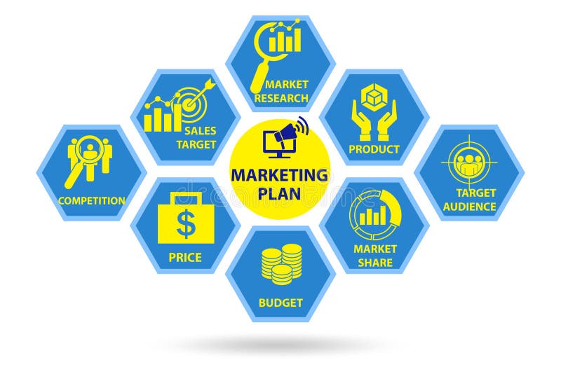 Marketing Concept Illustration with Key Elements Stock Illustration ...