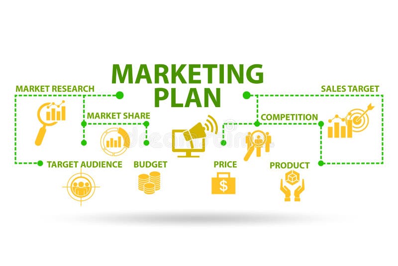 Marketing Concept Illustration with Key Elements Stock Illustration ...