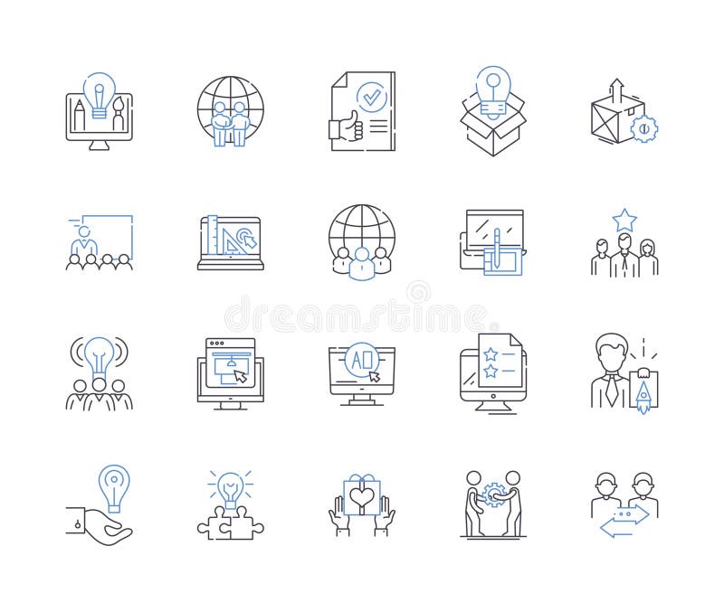Marketing and Concept Outline Icons Collection. Marketing, Concept ...