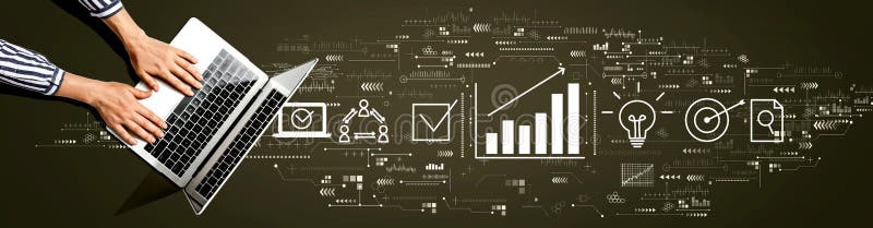 Marketing Concept with Person Using Laptop Editorial Photo ...