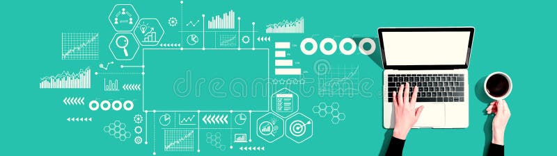 Marketing Concept with Person Using a Laptop Stock Image - Image of ...