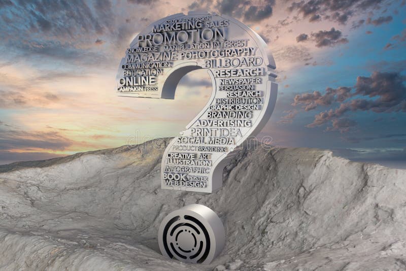 Marketing Concept Question Mark Explaining the Services Typography ...