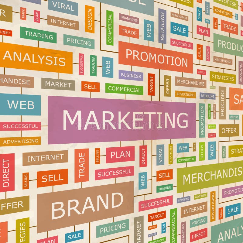 Marketing Business Strategy Word Cloud Stock Vector - Illustration of ...