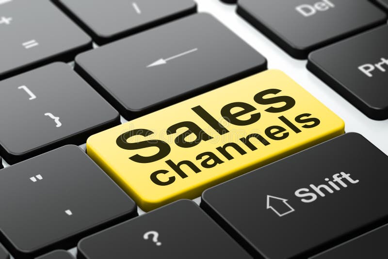 Marketing Concept: Sales Channels on Computer Keyboard Background Stock ...