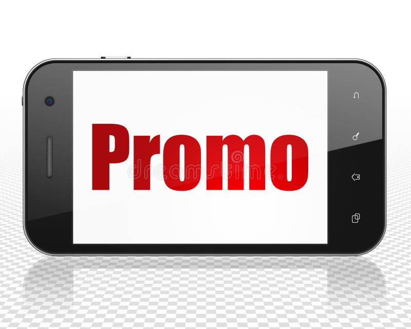 Marketing Concept: Smartphone with Promo on Display Stock Illustration ...