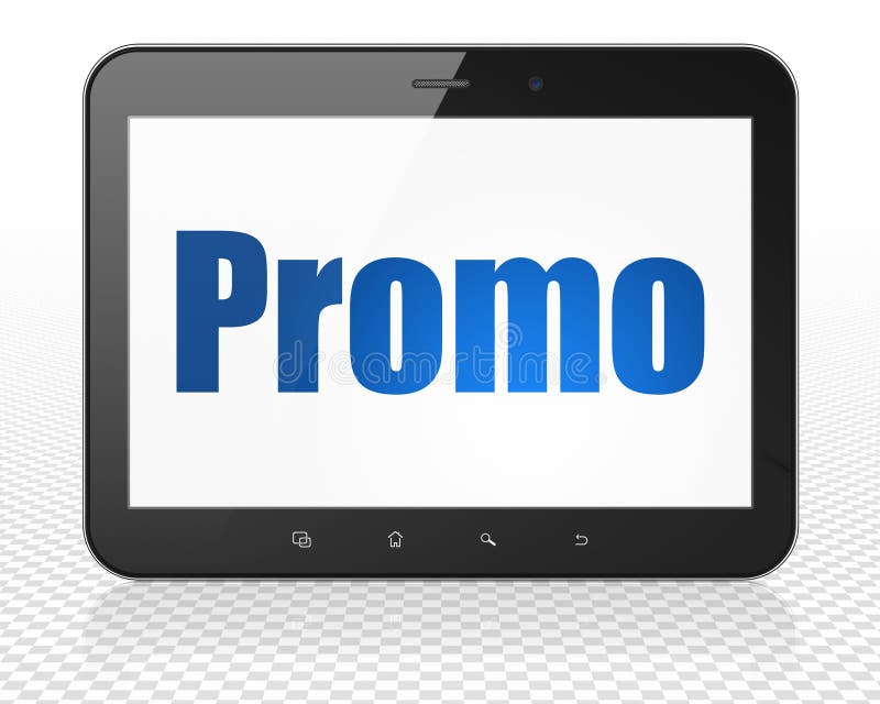 Marketing Concept: Tablet Pc Computer with Promo on Display Stock ... Marketing Concept: Tablet Pc Computer with Promo on Display Stock ...