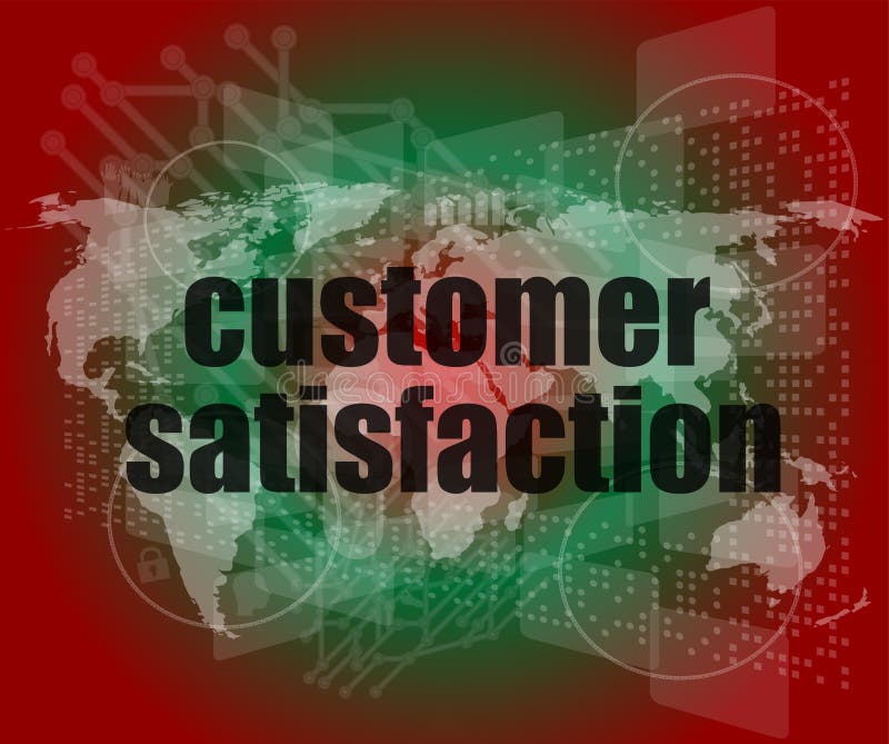 Marketing Concept: Words Customer Satisfaction on Digital Screen Stock ...