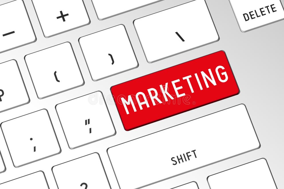 Marketing - 3D Computer Keyboard Stock Illustration - Illustration of ...