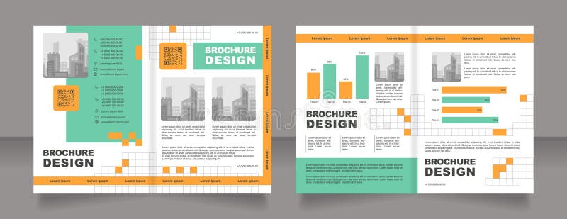 Marketing with Data Graphs Bifold Brochure Template Design Stock Vector ...
