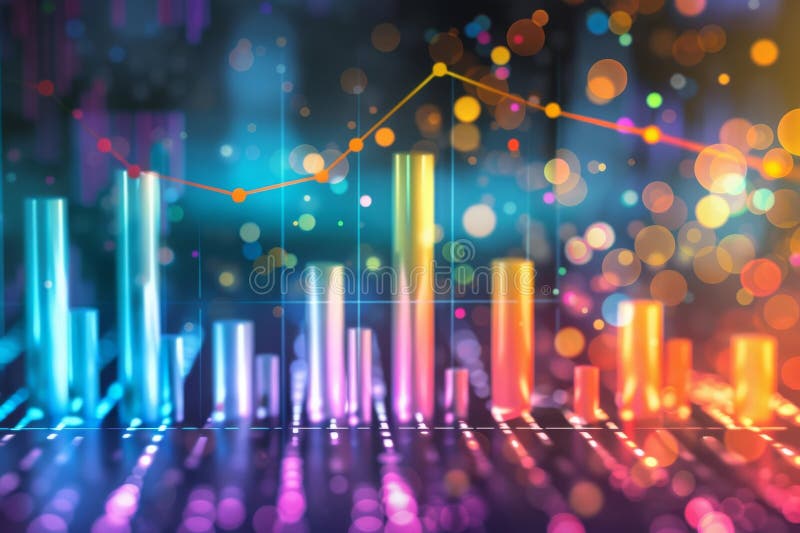 Marketing Data Insights on a Colorful Abstract Background. Stock ...