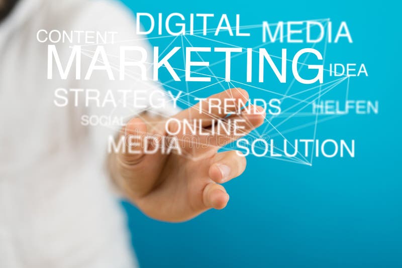 A Marketing Digital Concept in Hand Stock Image - Image of elearning ...