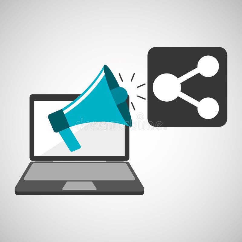 Marketing Digital Share Concept Stock Vector - Illustration of computer ...