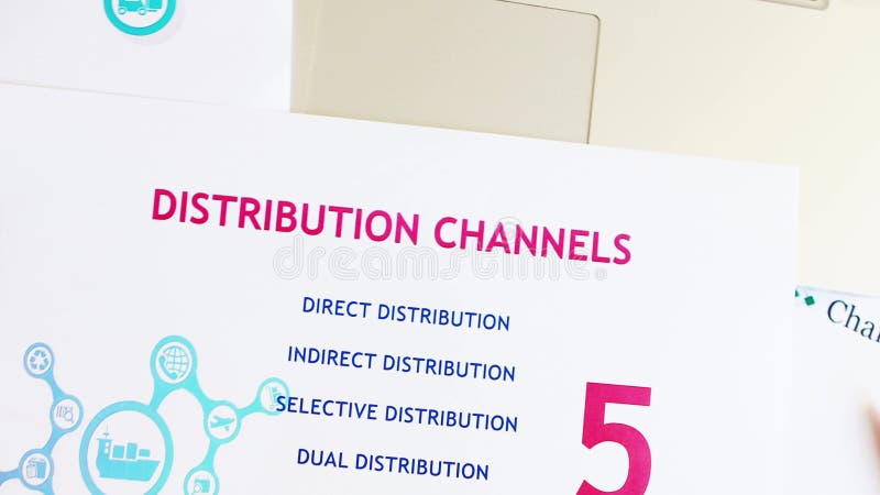 Marketing Distribution Channels Plan on Office Desk Stock Video - Video ...