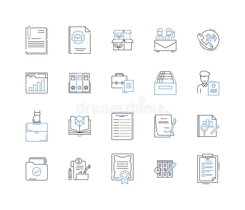 Marketing Files Line Icons Collection. Strategy, Analytics, Content ...