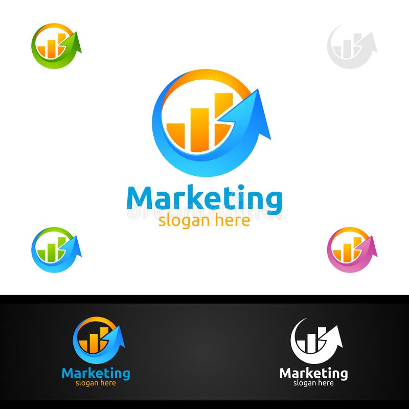 Marketing Financial Advisor Logo Design Template Stock Vector ...