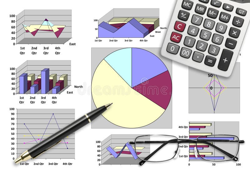 Marketing & Financial Analysis with Graphic Chart Stock Image - Image ...