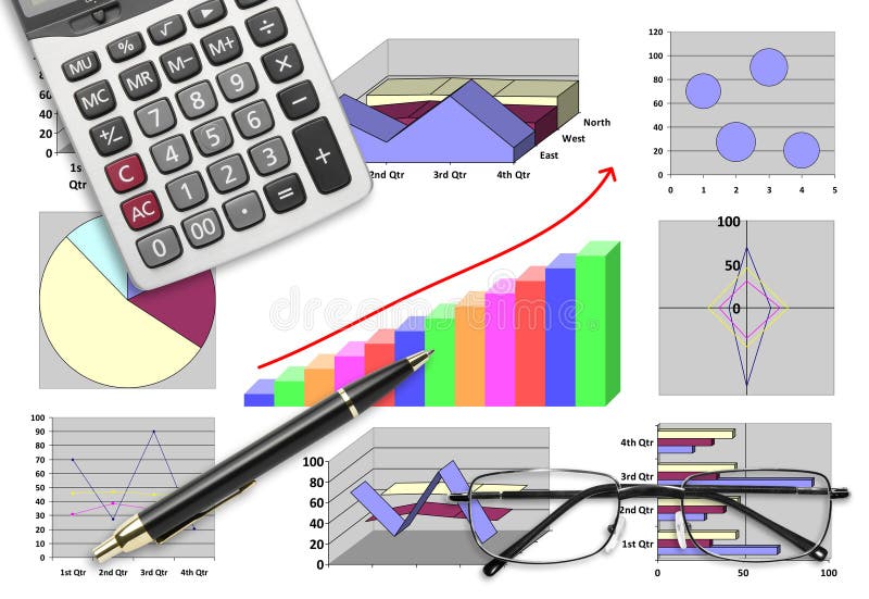 Marketing & Financial Statistic with Graphic Chart Stock Photo - Image ...