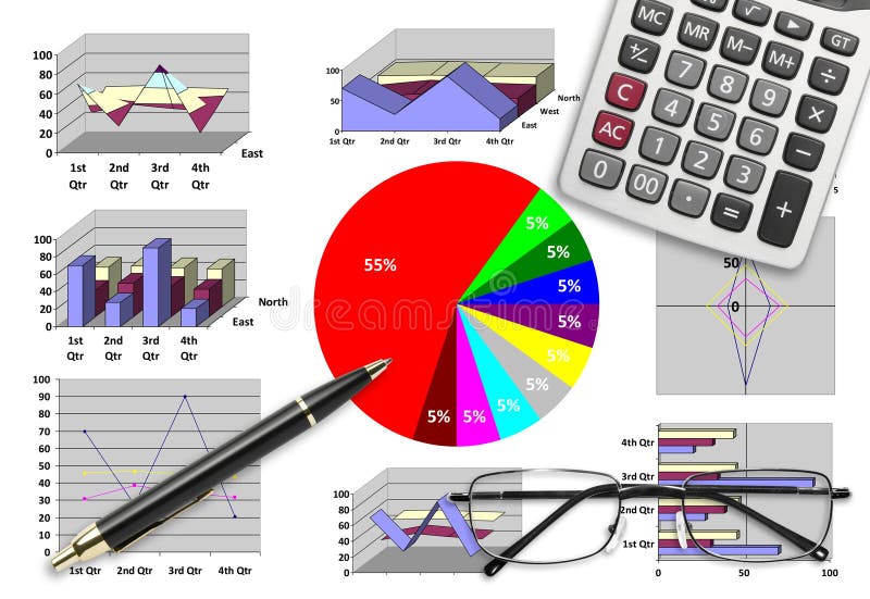 Marketing & Financial Statistic with Graphic Chart Stock Photo - Image ...