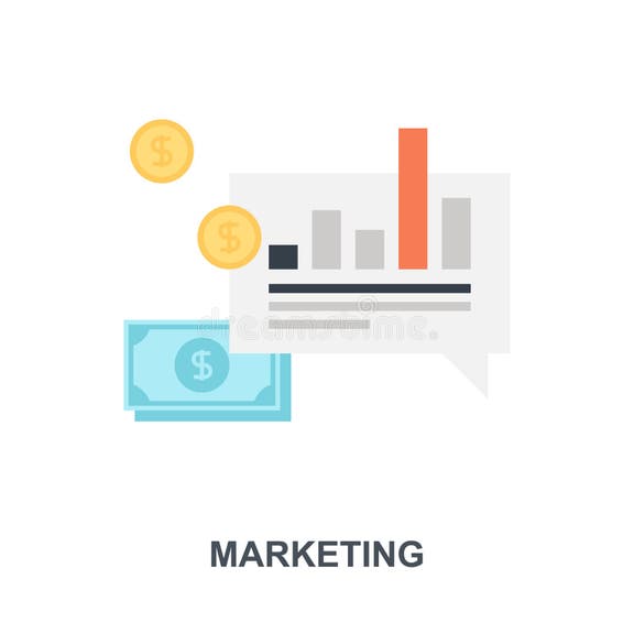 Marketing Flat Icon Design Concept Stock Vector - Illustration of ...