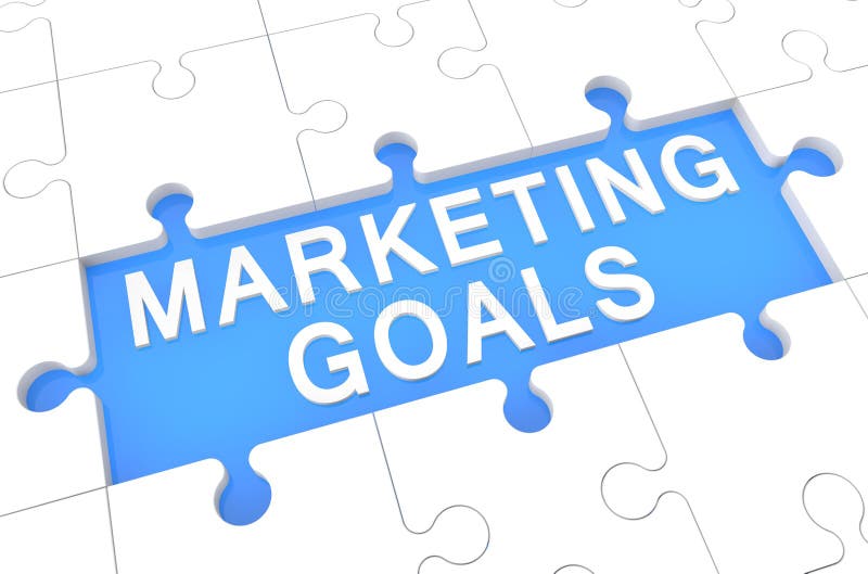 Goals Puzzle Showing Aspirations and Objectives Stock Illustration ...