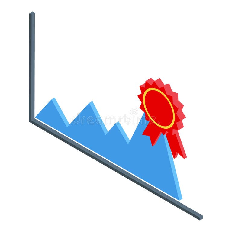 Marketing Graph Icon, Isometric Style Stock Vector - Illustration of ...
