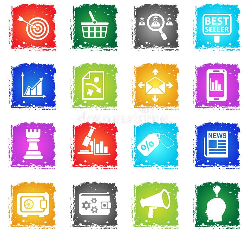 Marketing icon set stock illustration. Illustration of envelope - 88113673