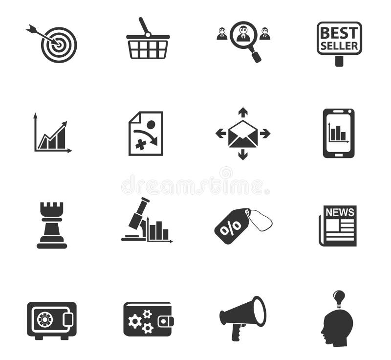 Marketing icon set stock vector. Illustration of wallet - 88219665