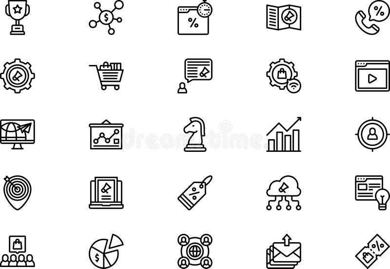 Marketing Icons Collection is a Vector Illustration with Editable ...