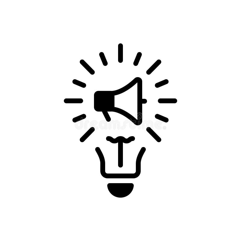 Black Solid Icon for Marketing Idea, Marketing and Innovation Stock ...