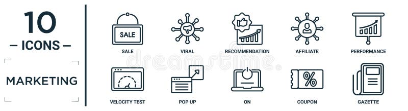 Marketing Linear Icon Set. Includes Thin Line Sale, Recommendation ... Marketing Linear Icon Set. Includes Thin Line Sale, Recommendation ...