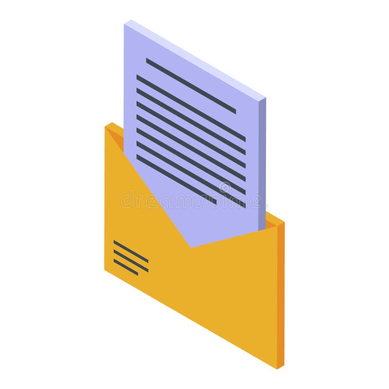 Marketing Mail Icon, Isometric Style Stock Vector - Illustration of ...