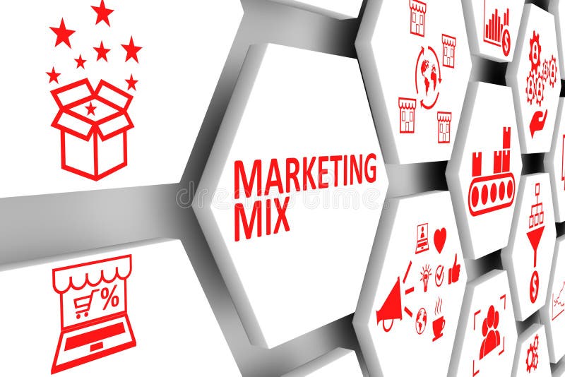 Marketing Mix Background Concept Stock Illustration - Illustration of ...