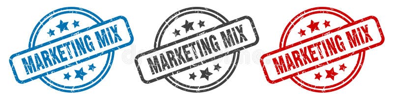 Marketing Mix Stamp. Marketing Mix Round Isolated Sign Stock Vector ...