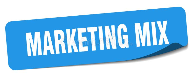 Marketing Mix Sticker. Marketing Mix Label Stock Vector - Illustration ...