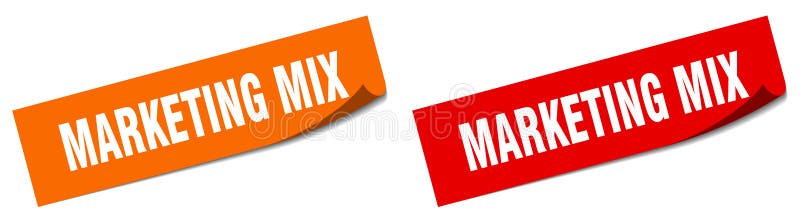 Marketing Mix Sticker. Marketing Mix Sign Set Stock Vector ...