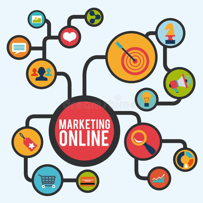 Marketing online stock illustration. Illustration of internet - 49524042