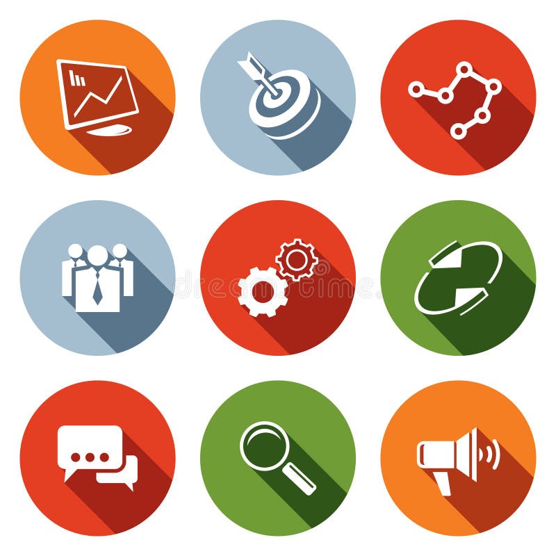 Marketing Pictograminzameling Stock Illustratie - Illustration of ...