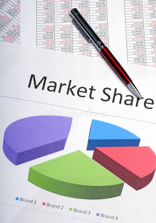 Market Share - Words on Pie Chart Graph Stock Illustration ...