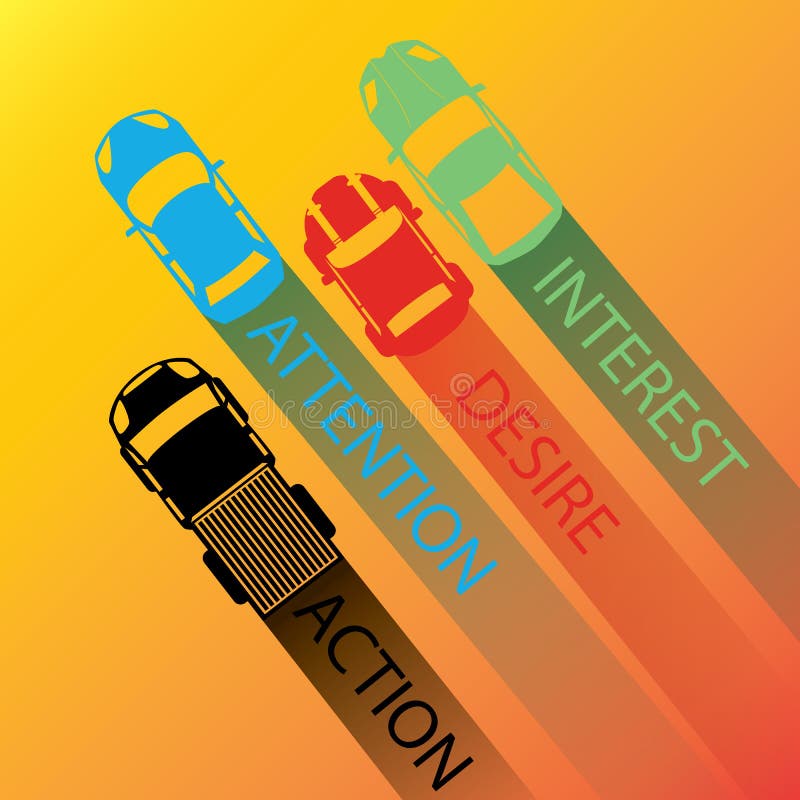 Marketing Plan by 4 car stock vector. Illustration of color - 46841403