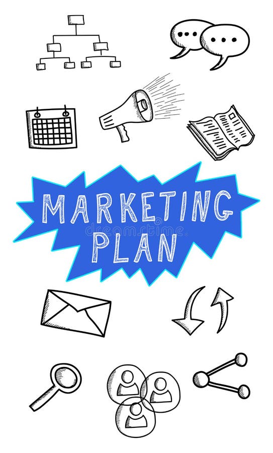 Marketing Plan Concept on White Background Stock Illustration ...