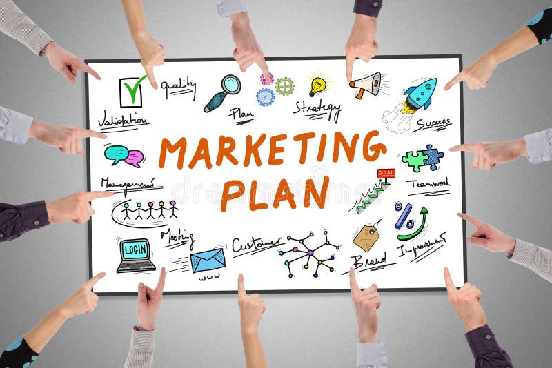 Marketing Plan Concept on a Whiteboard Stock Photo - Image of hands ...