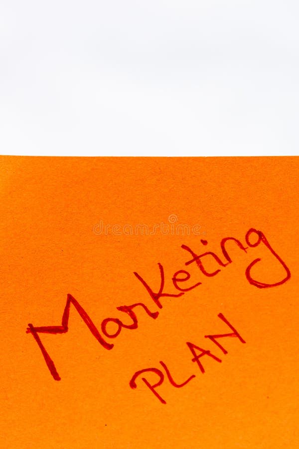 Marketing Plan Handwriting Text Close Up Isolated on Yellow Paper with ...
