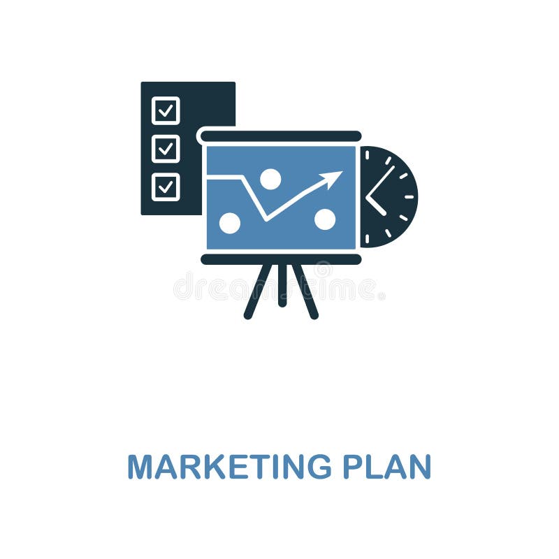 Marketing Plan Icon in Two Colors. Creative Design from Online ...