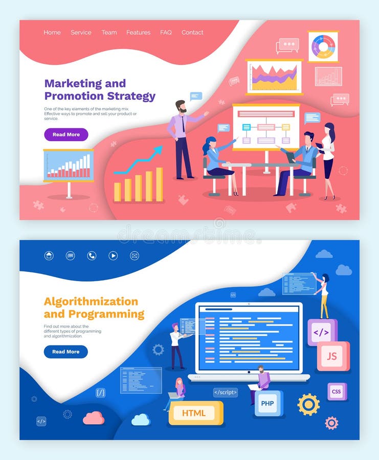 Marketing And Promotion Strategy Algorithmization Stock Vector Illustration Of Marketing Code