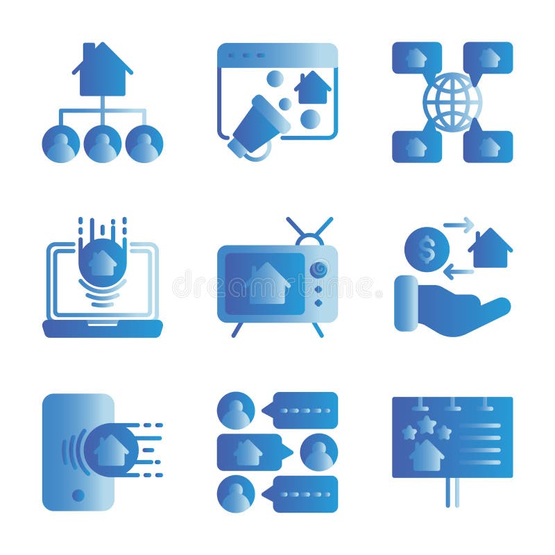 Marketing Real Estate Icon Set Include Infestation,strategy,globe ...