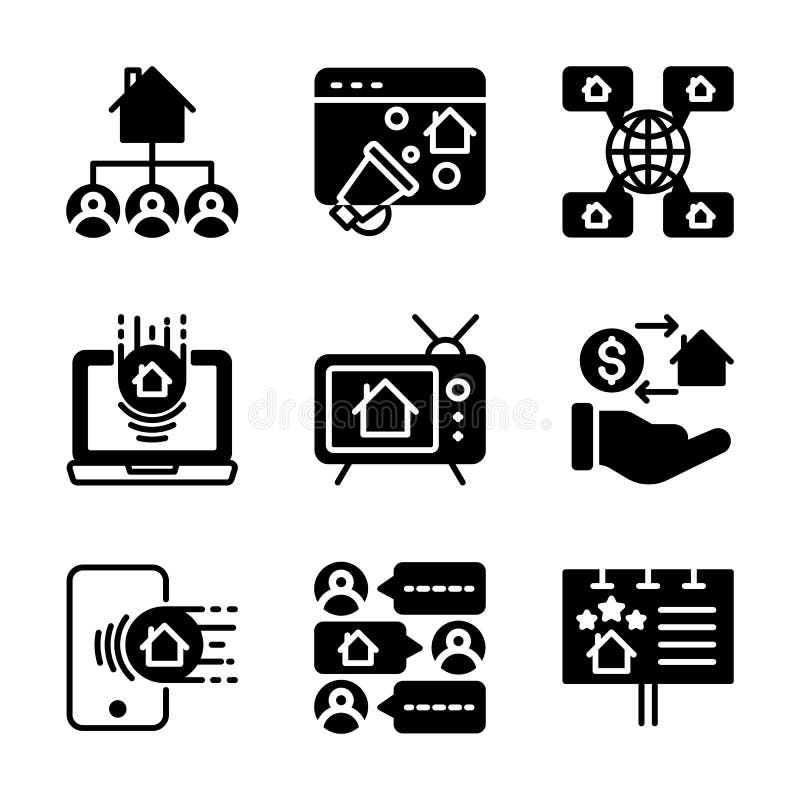 Marketing Real Estate Icon Set Include Infestation,strategy,globe ...