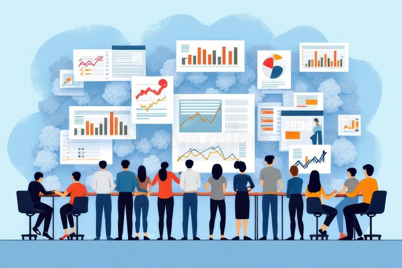 Marketing ROI Analysis Using Data-Driven Tactics Stock Illustration ...