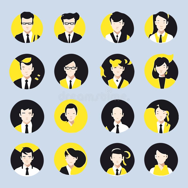Marketing and Sales Icon Bundle with Yellow and Black Color Stock ...