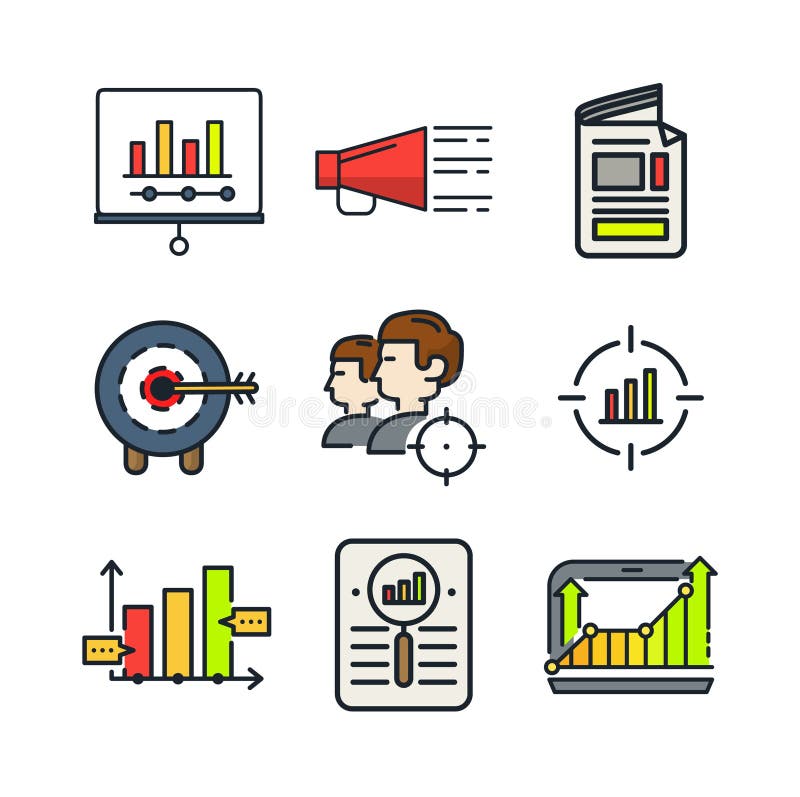 Marketing Simple Icon Color Illustration Stock Vector - Illustration of ...
