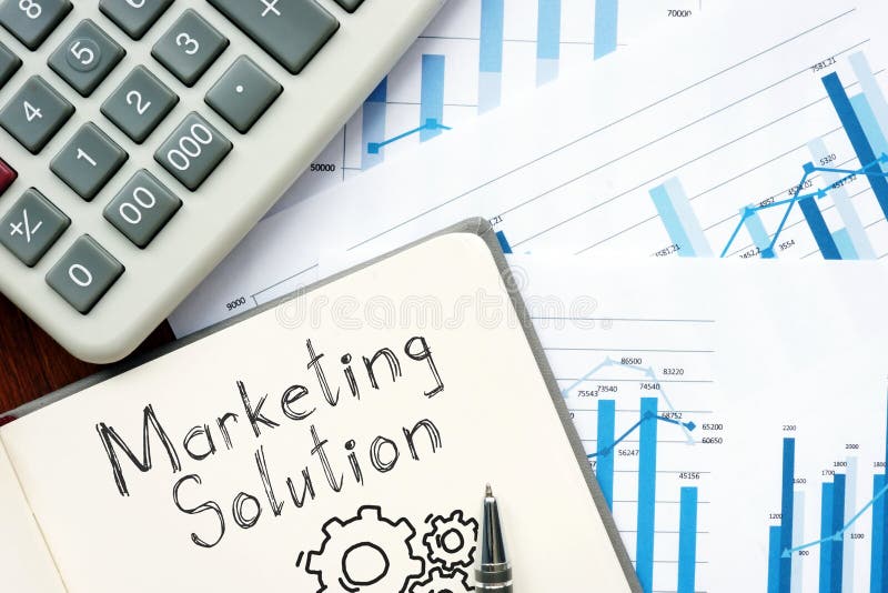 Marketing Solution is Shown Using the Text Stock Photo - Image of ...